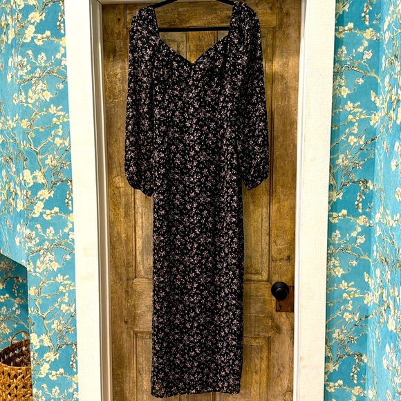 Et Clet | Dresses | Et Clet Charming Floral Print Dress With Two Side ...